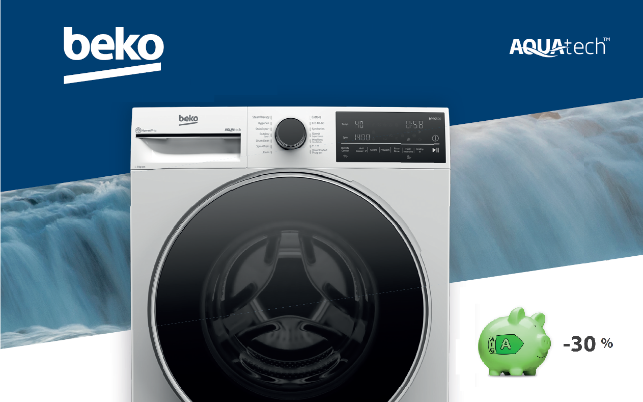 Beko AquaTech™ - Az A energiaosztálynál még 30%-kal hatékonyabb - Sell Magazin